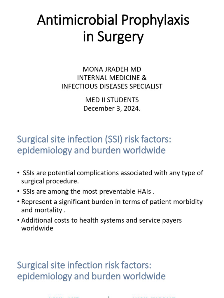 Surgical Antibiotic Prophylaxis Guidelines | PDF | Surgery ...