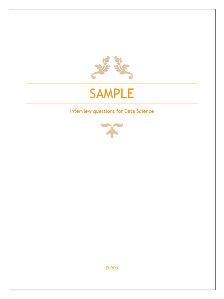 Sample Interview Questions For Data Science PDF EI054 | PDF ...