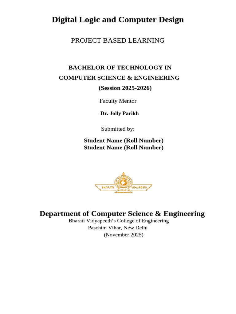 Front Page For PBL | PDF