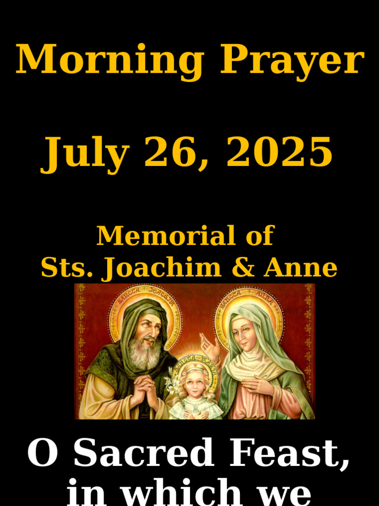 Morning Prayer for Sts. Joachim & Anne | PDF | God The Father | Eucharist