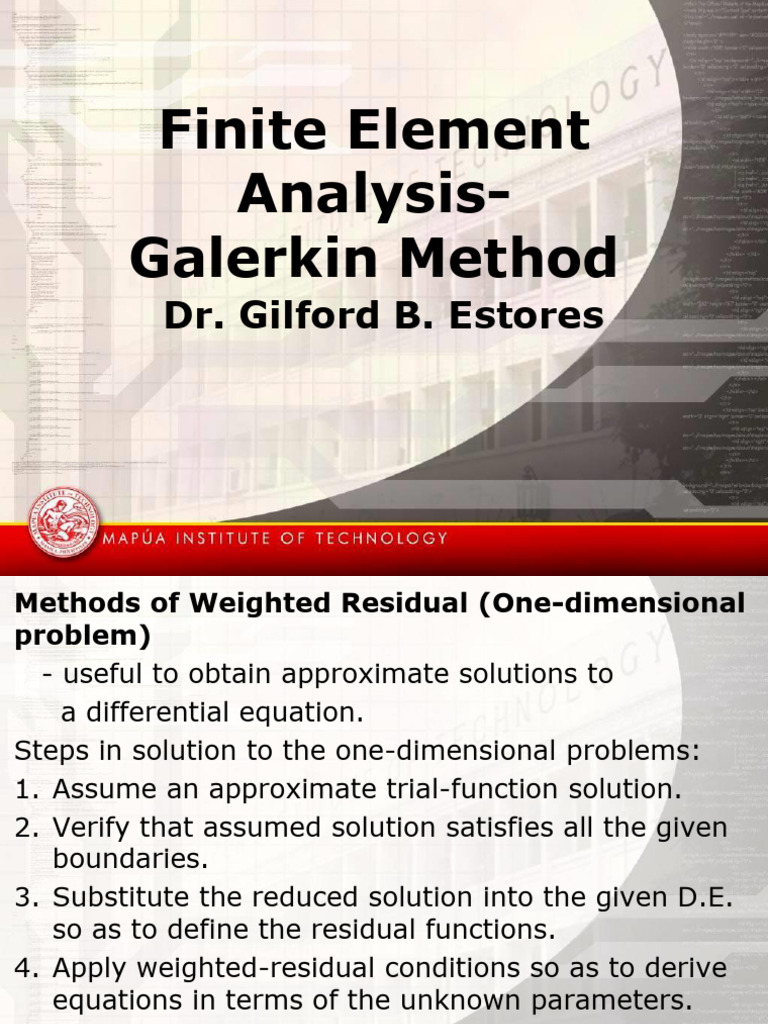 FINITE - Galerkin Method | PDF | Finite Element Method | Equations