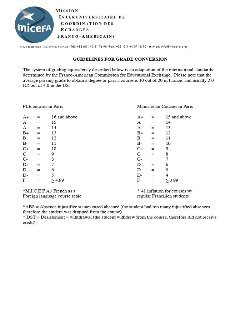 Guidelines For Grade Conversion 2018 | PDF