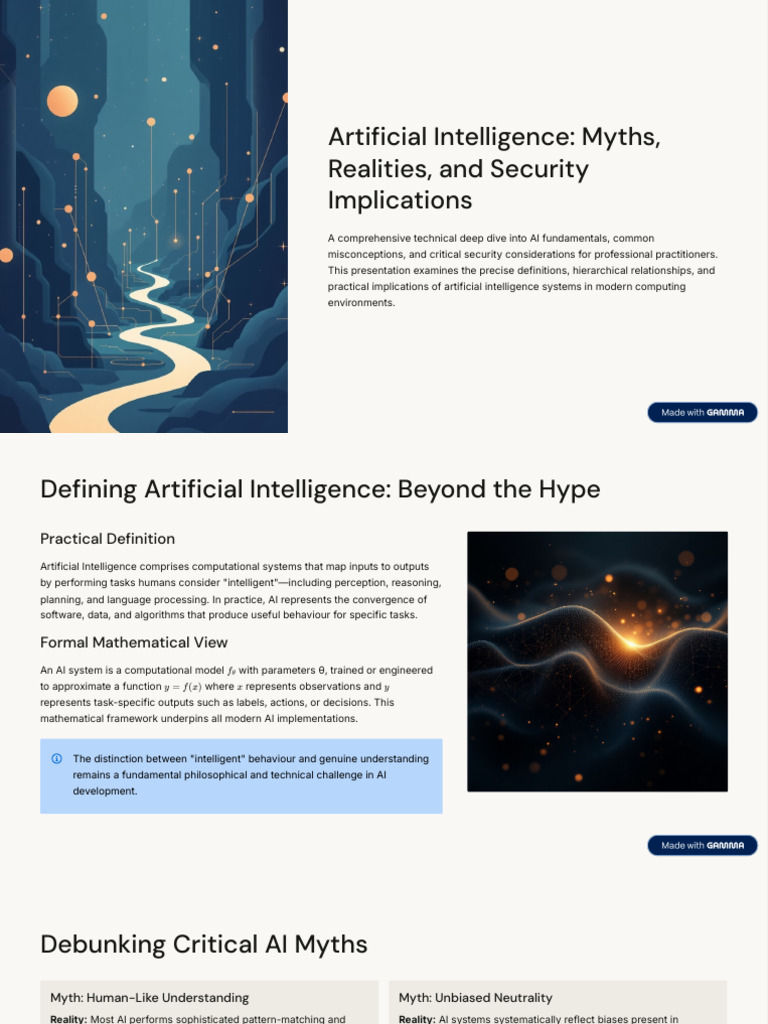 Artificial Intelligence Myths Realities and Security Implications | PDF ...