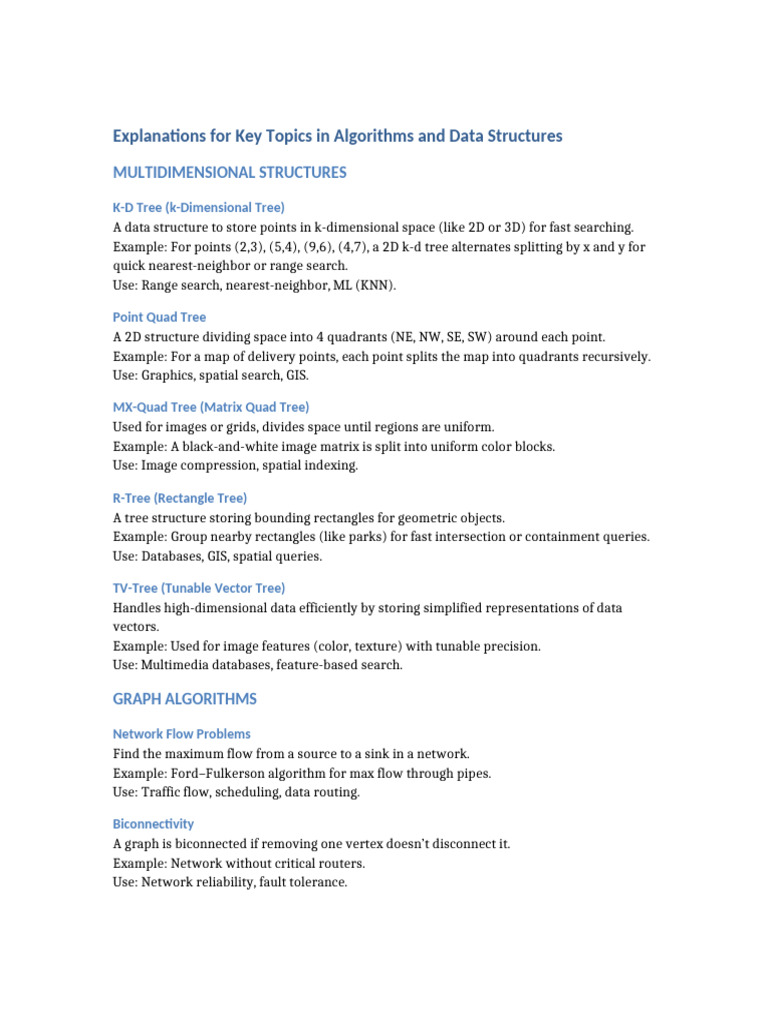 Key Algorithms & Data Structures Explained | PDF