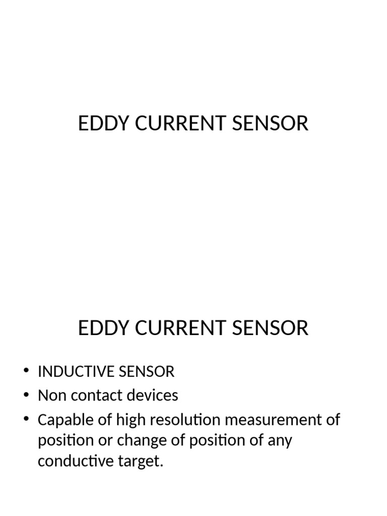 EDDY CURRENT SENSOR PPT Inductive Sensor | PDF