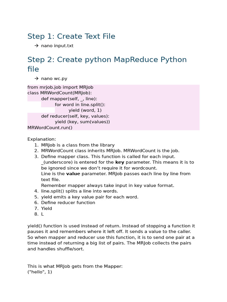 Python MapReduce Word Count Guide | PDF