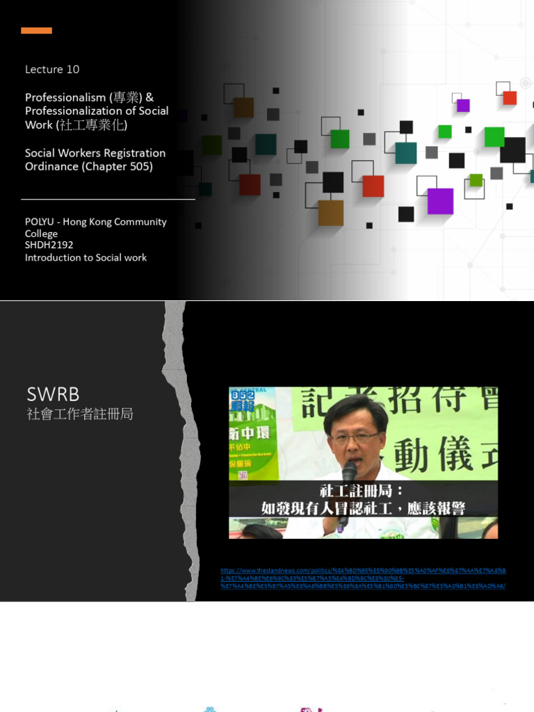 L10 Professionalism and Professionalization of Social Work Teacher Version | PDF | Profession