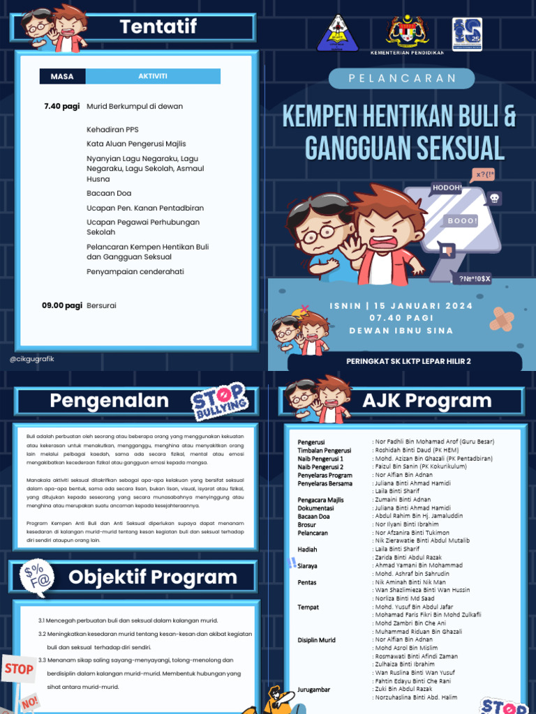 Template Buku Program Kempen Buli Dan Gangguan Seksual Bi-Fold (Cikgugrafik) | PDF