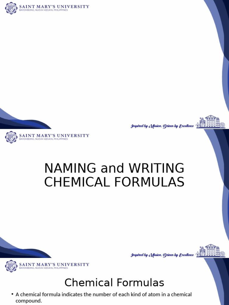 Chemical Formulas and Nomenclature Guide | PDF | Ion | Chemical Compounds