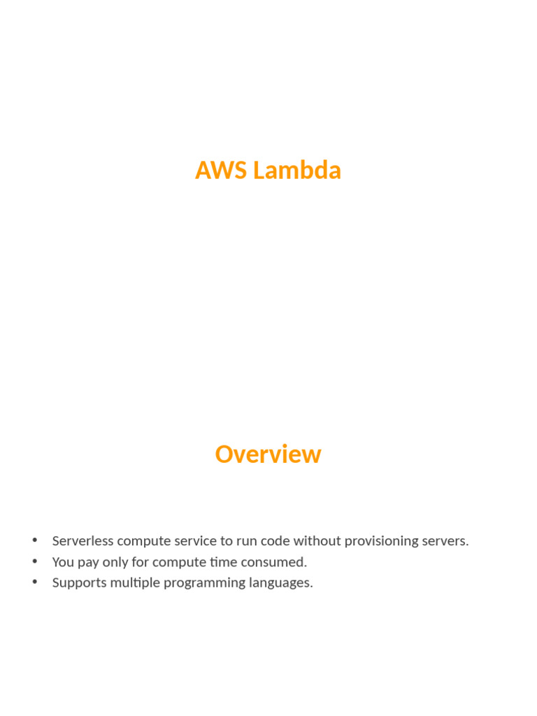 AWS Lambda: Serverless Compute Overview | PDF