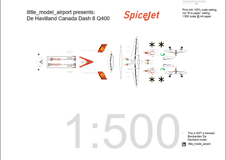 Dash 8 Q400 Papercraft Model Guide | PDF