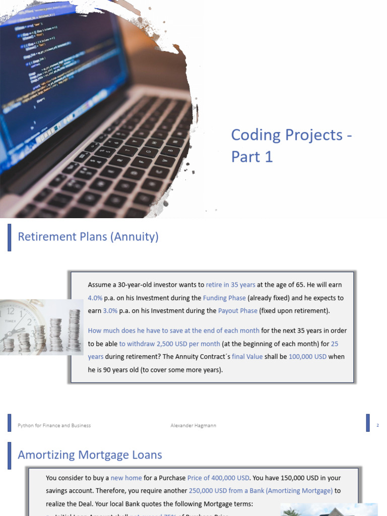 Python for Finance Projects Part1 | PDF | Loans | Financial Economics
