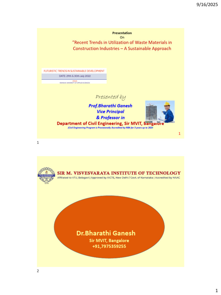 Dr. BG NMIT Alternative Materials in Concrete - Sustainable Approach ...