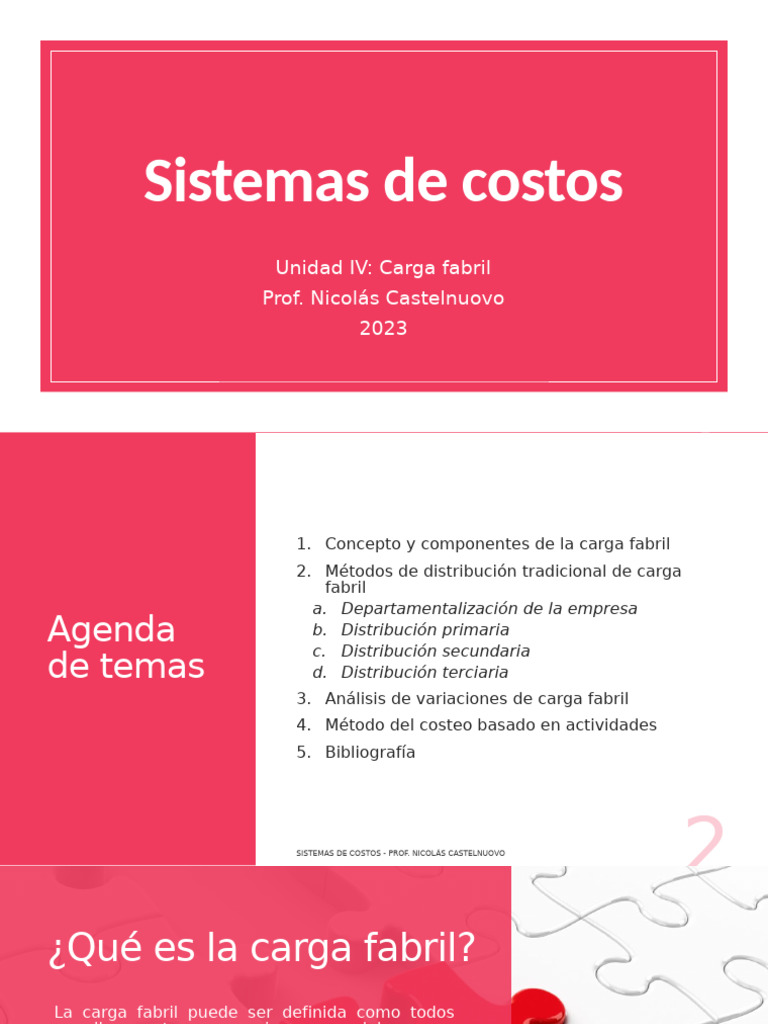 Unidad IV - Carga Fabril | PDF | Presupuesto