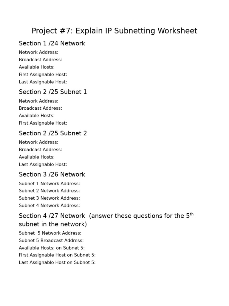 Project 7 Worksheet | PDF