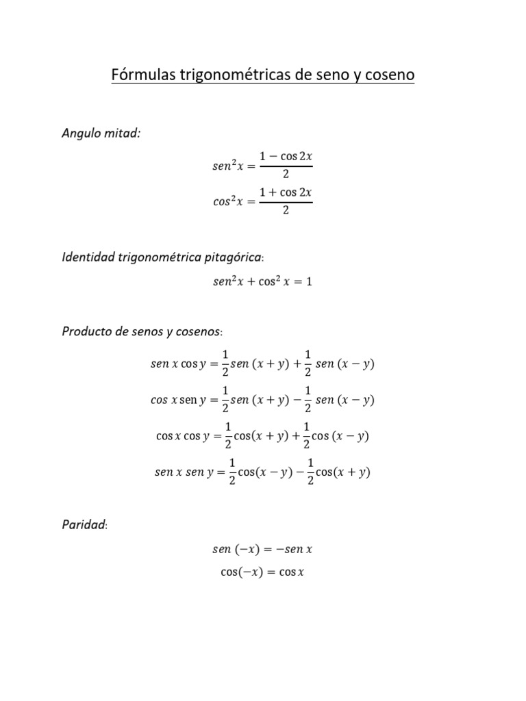 Integrales Trigonometricas Apuntes | PDF