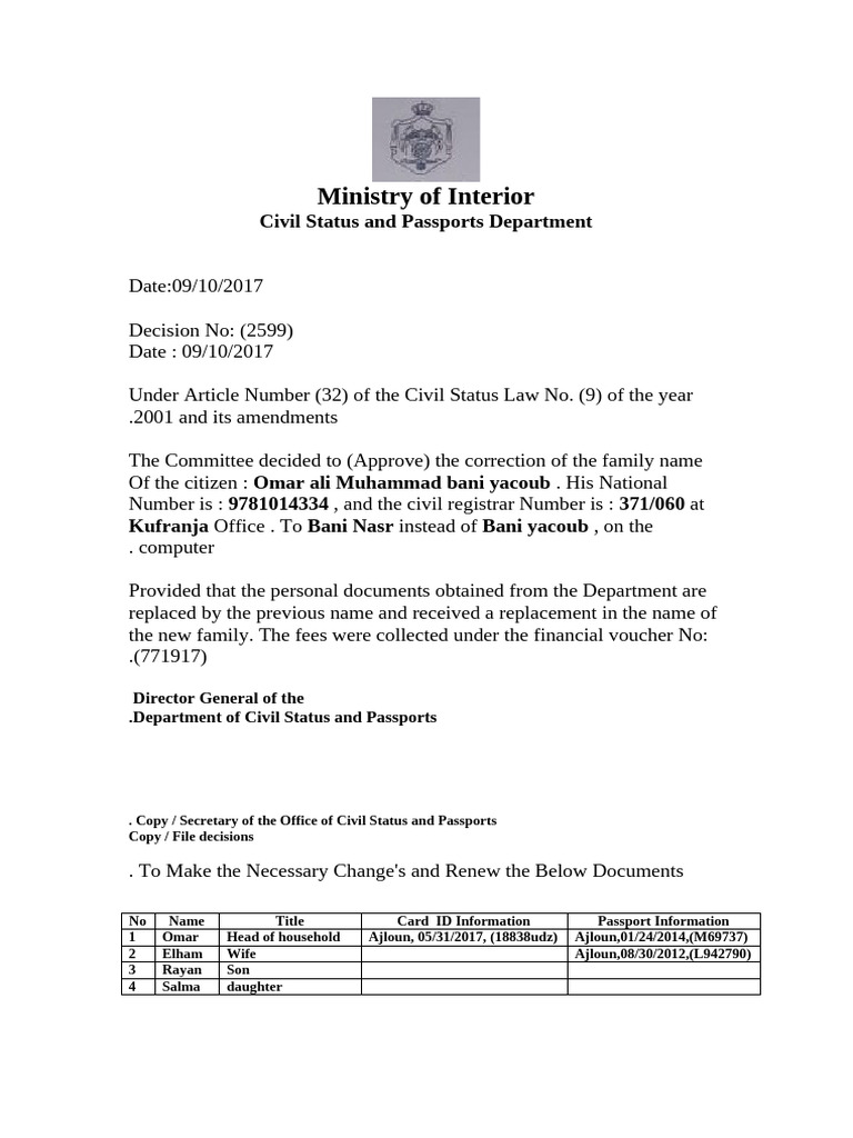 Ministry of Interior | PDF
