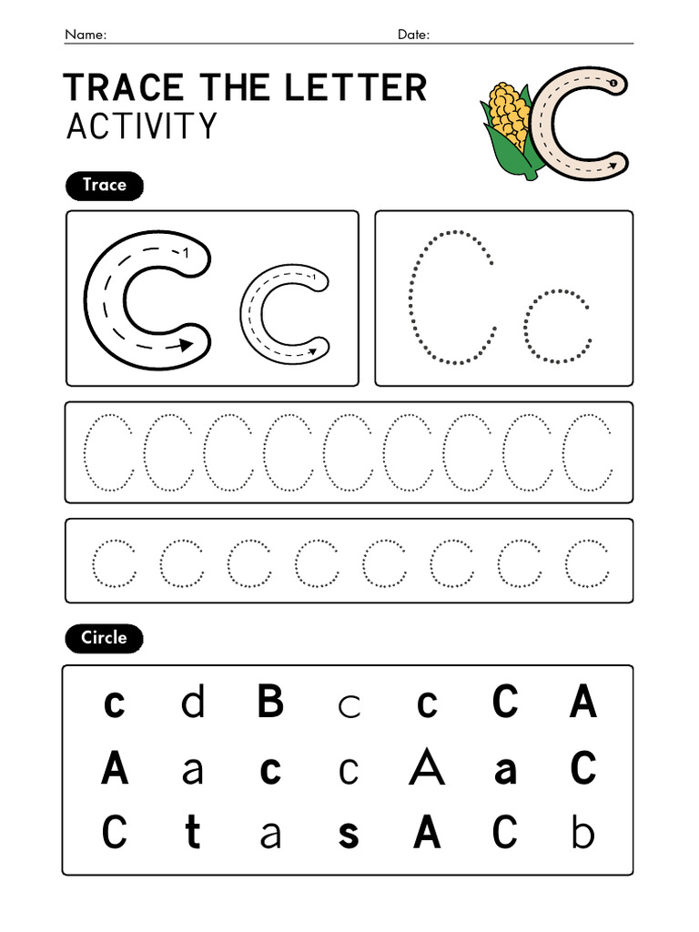 Alphabet Letter Tracing (C) | PDF