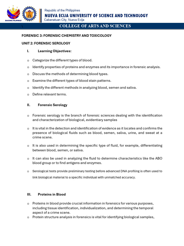 Unit 2 Forensic Serology | PDF | Blood Type | Antibody