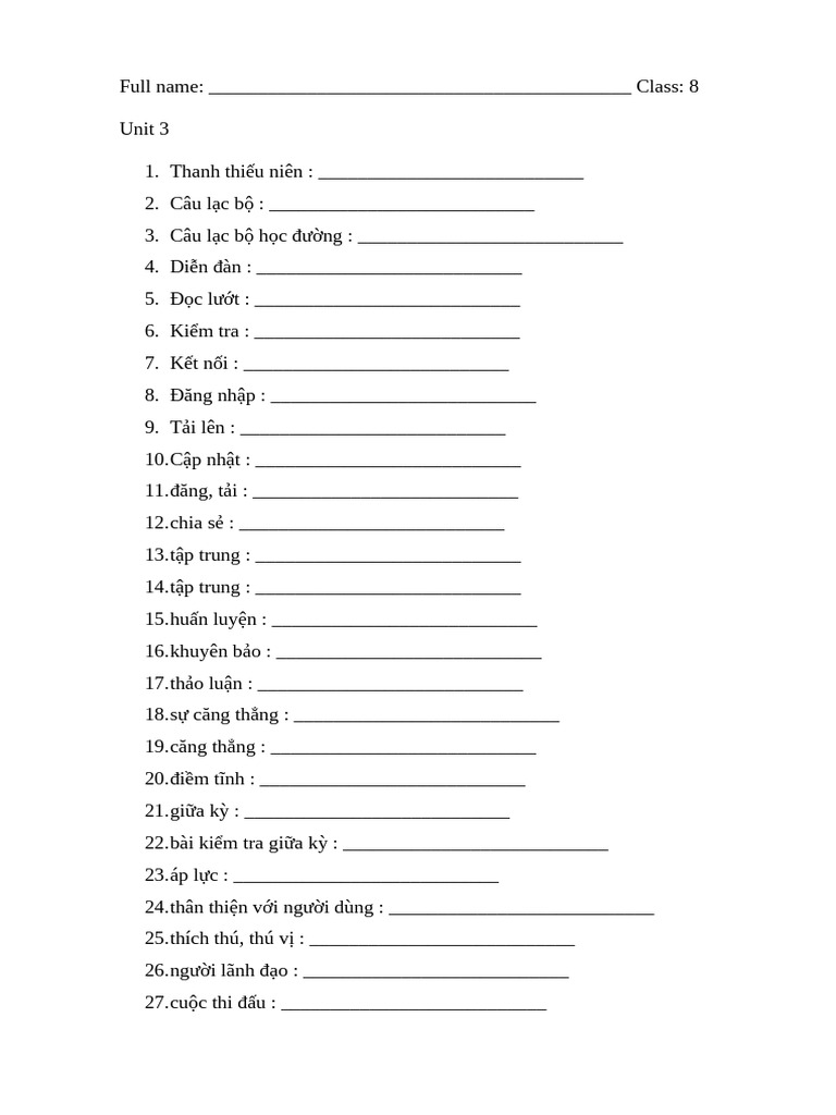 Test 35 Words U3 | PDF