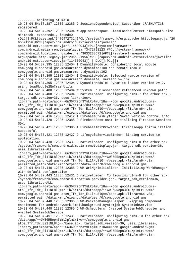 Firebase Initialization Log Analysis | PDF | Computing | Software