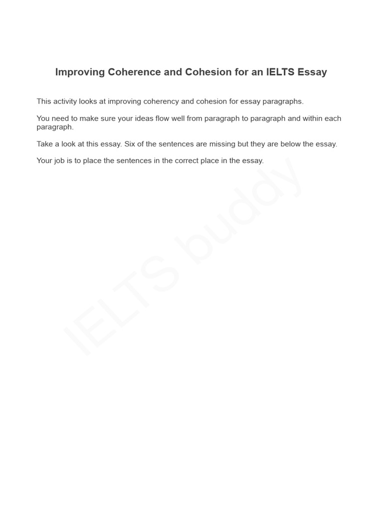 Enhance IELTS Essay Coherence & Cohesion | PDF | Essays