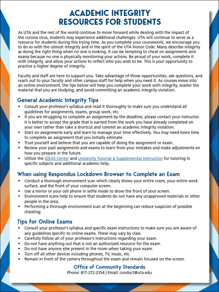 Academic Integrity Tips For Students | PDF | Academic Integrity ...