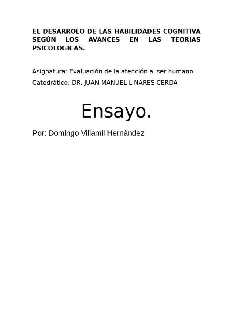 Habilidades Cognitivas y Teorías Psicológicas | PDF | Aprendizaje ...
