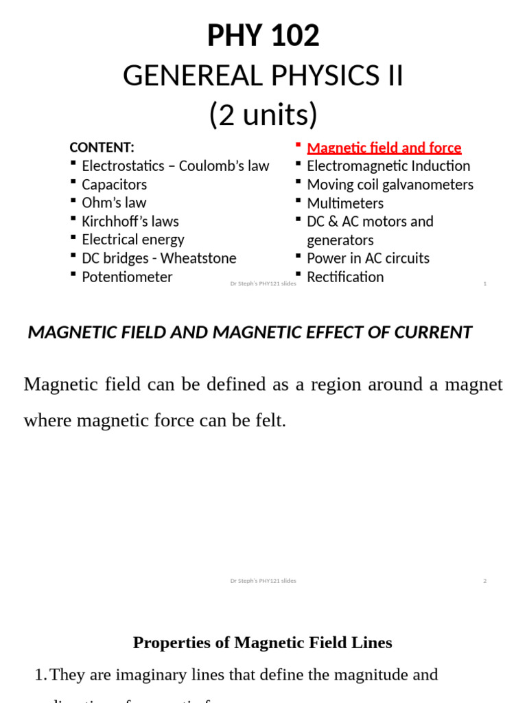 General Physics II: Magnetism Concepts | PDF | Magnetic Field | Magnetism