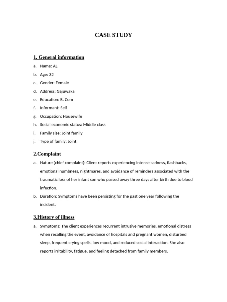Grief and PTSD Case Study: AL's Journey | PDF | Psychological Trauma ...