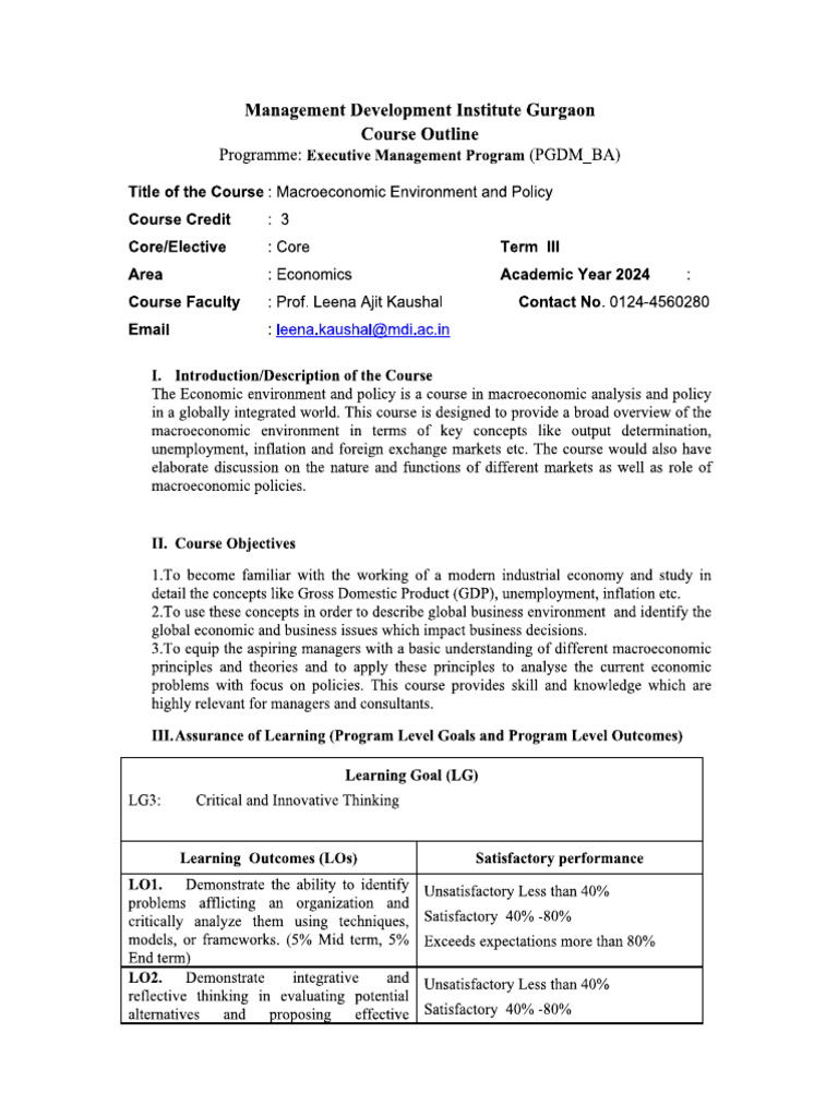 Course Outline | PDF