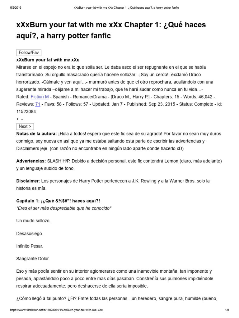 XXxBurn Your Fat With Me XXX Chapter 1 - ¿Qué Haces Aquí - , A Harry ...