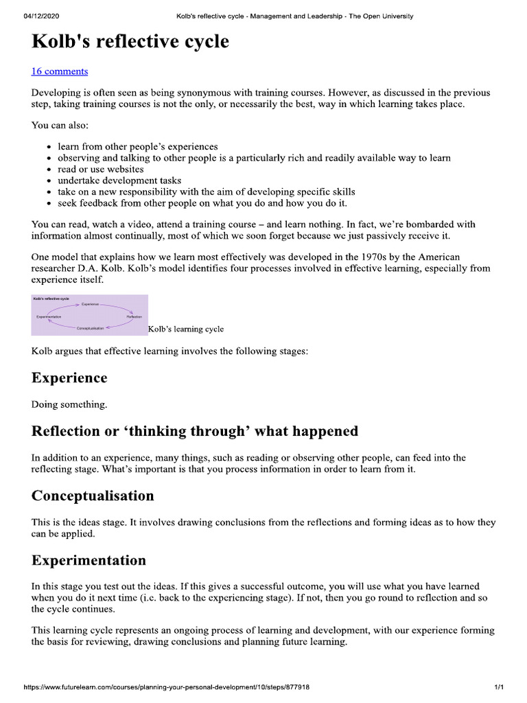 Kolb's Model | PDF
