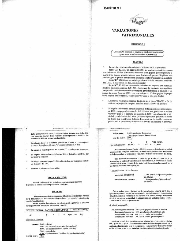 PIC Variac Patrimoniales Ejercicio 1 y 2 | PDF