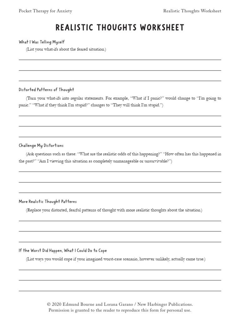 Worksheets and Handouts PocketTherapyAnxiety | PDF | Phobia | Anxiety