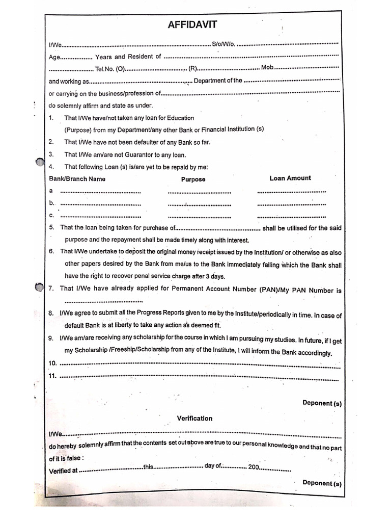 Education Affidavit 1 | PDF