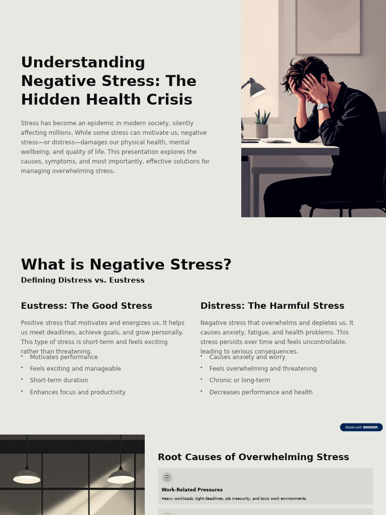Understanding Negative Stress The Hidden Health Crisis | PDF | Stress ...