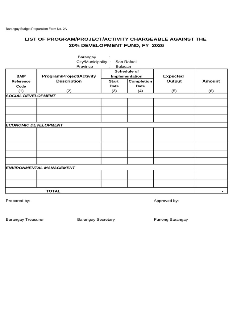 BBP Form 2A 20 | PDF