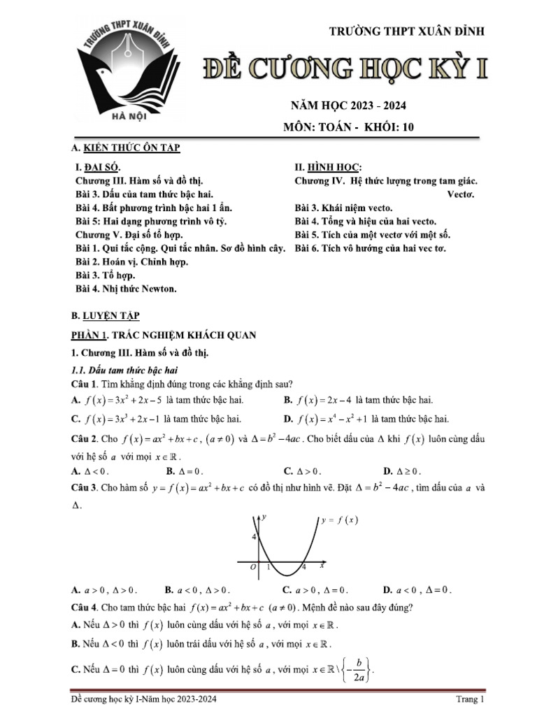 On Tap Dau Tam Thuc Bac Hai | PDF