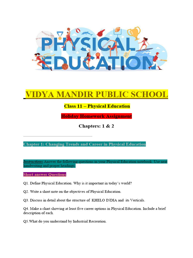 XI Physical Education Assignment | PDF | Olympic Games | Multi Sport Events