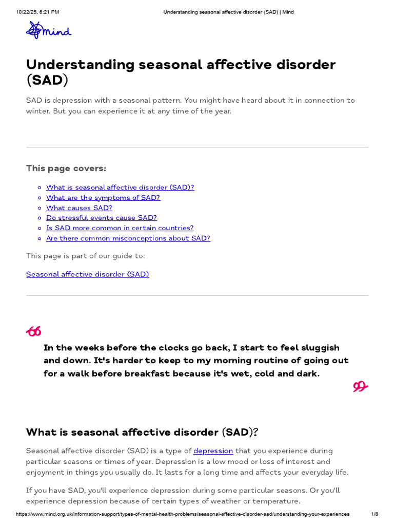 Understanding Seasonal Affective Disorder | PDF | Major Depressive ...