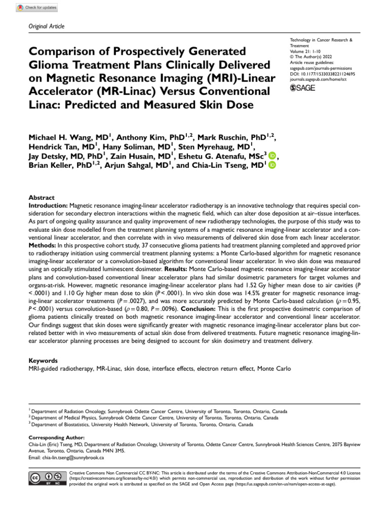 Original Article | PDF | Magnetic Resonance Imaging | Radiation Therapy