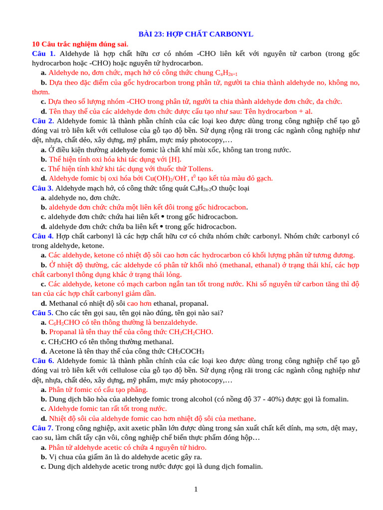 Bai 23. Hop chat carbonyl - KNTT | PDF