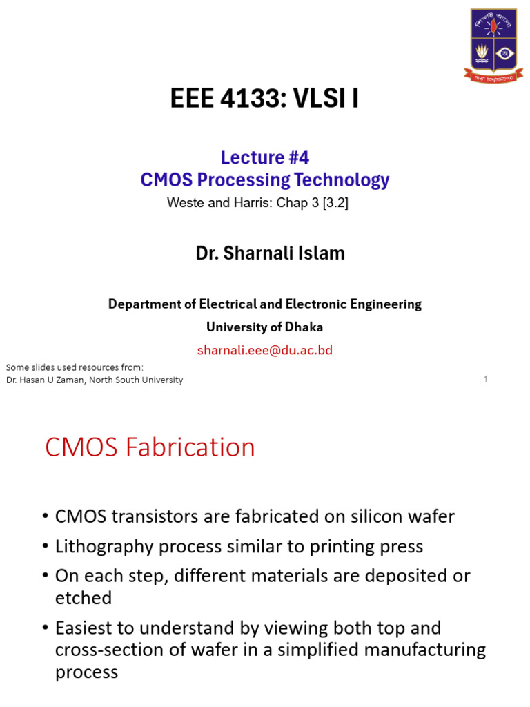VLSI 1 Lec4 CMOS Fabrication | PDF | Photolithography | Semiconductor ...