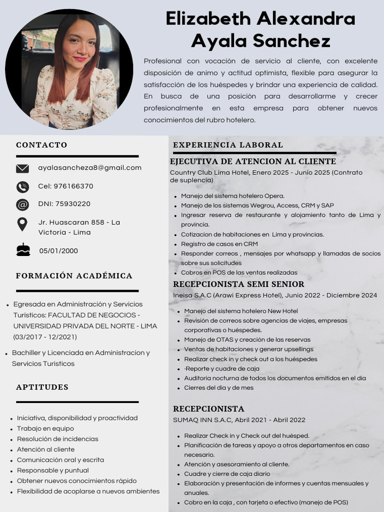 ALEXANDRA AYALA Writer | PDF | Hotel | Industria de la hospitalidad