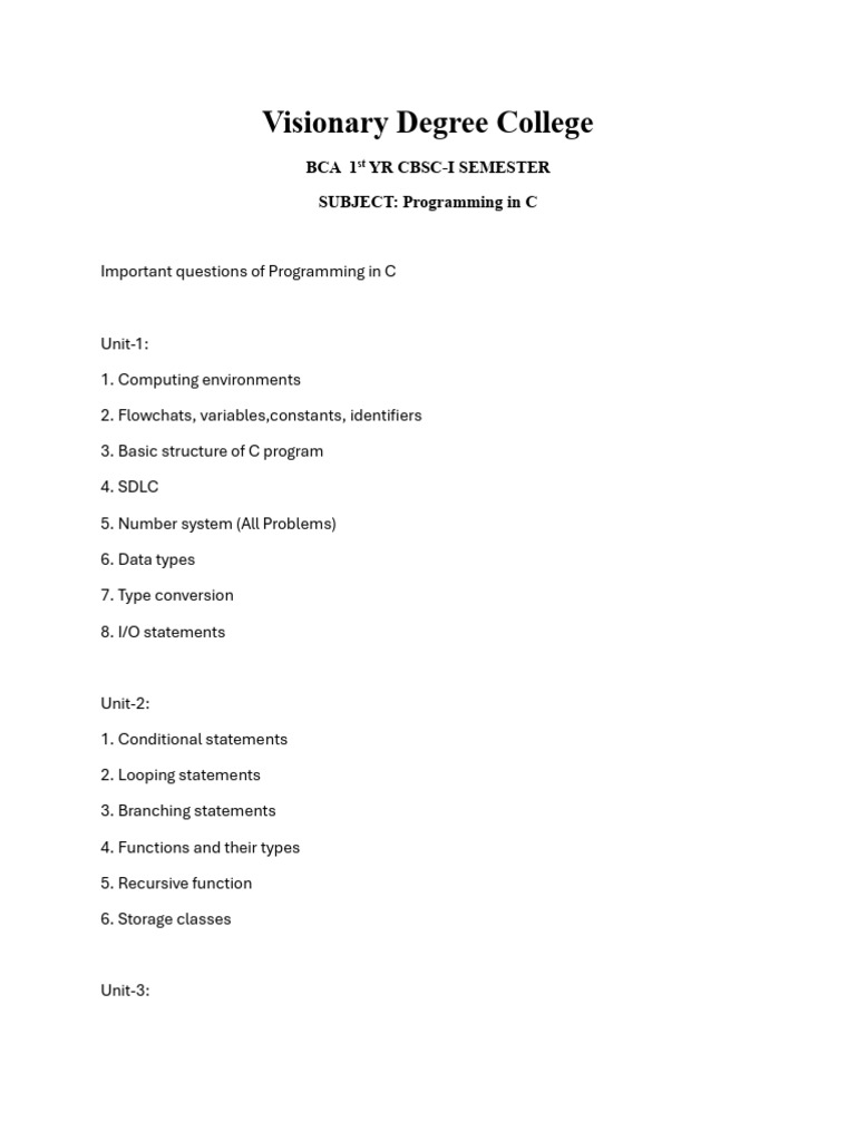 C Imp BCA 1 Yr | PDF