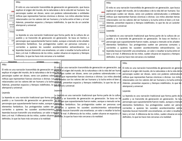 Mitos y Leyendas Hoja de Trabajo | PDF | Leyendas | Folklore