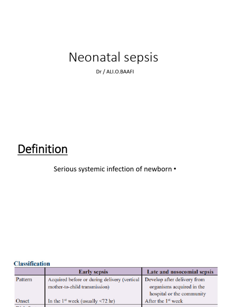 Neonatal Sepsis: Diagnosis and Treatment | PDF