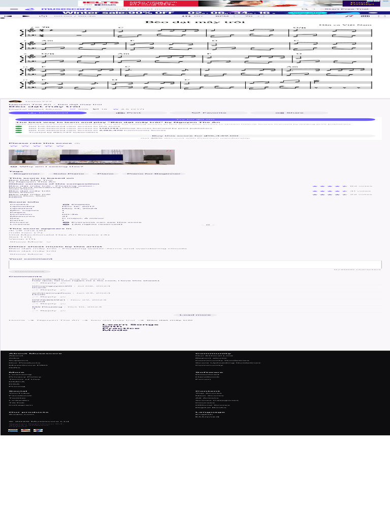 Bèo Dạt Mây Trôi Sheet Music For Piano (Solo) Easy Musescore - Com 3 | PDF | Deanna Troi | World ...