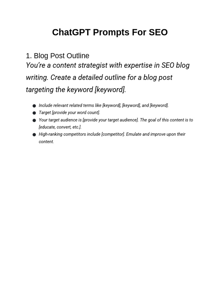 Prompts For SEO by Saif | PDF